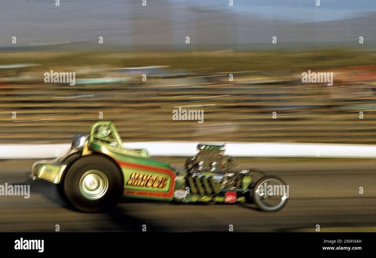 A dragster (racing car) at the drag race in Tucson, Arizona, USA ...