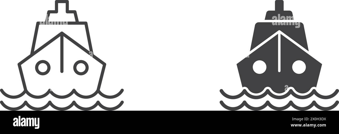 Vessel icon in flat style. Ship vector illustration on isolated ...