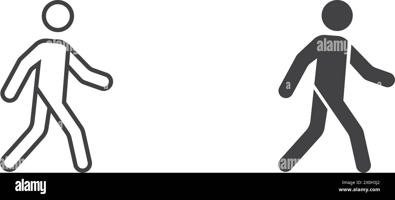 Walking man icon in flat style. People vector illustration on isolated ...