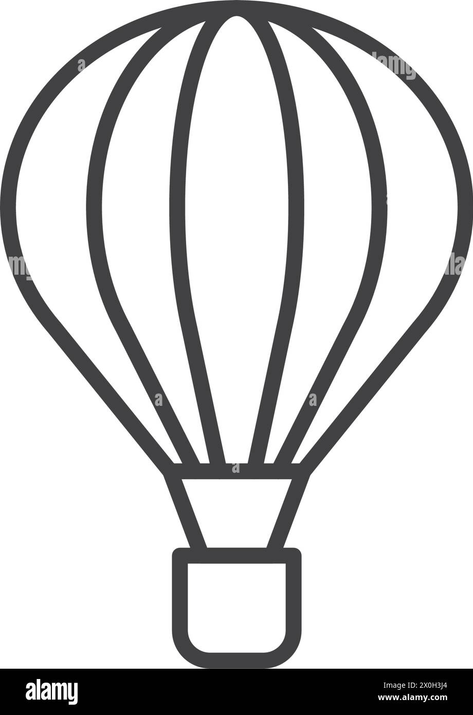 Hot air balloon icon in flat style. Aerostat vector illustration on ...