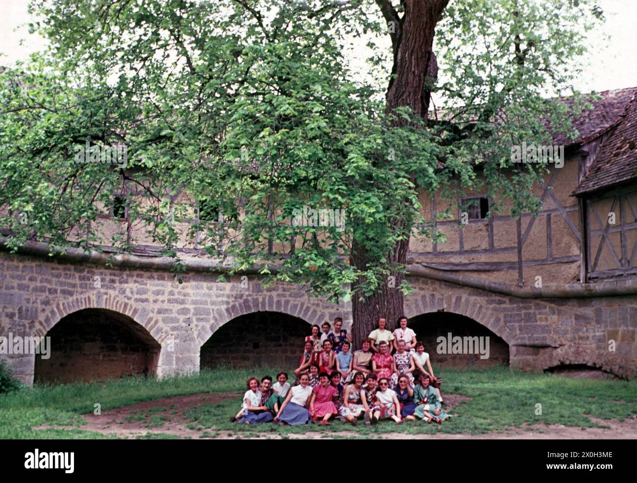 Class photo inside a castle in Rothenburg ob der Tauber Stock Photo - Alamy