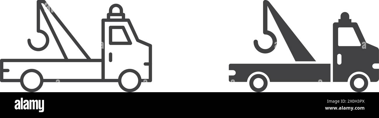 Tow track icon in flat style. Service car vector illustration on ...