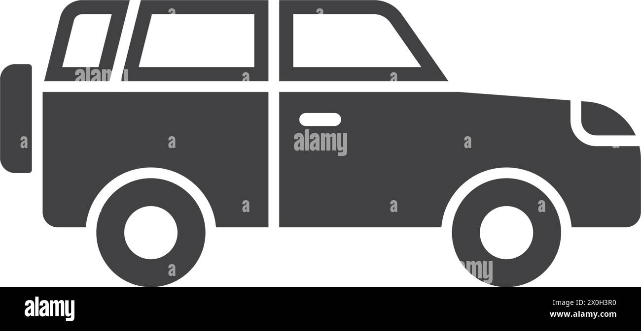 SUV car icon in flat style. Automobile vector illustration on isolated ...