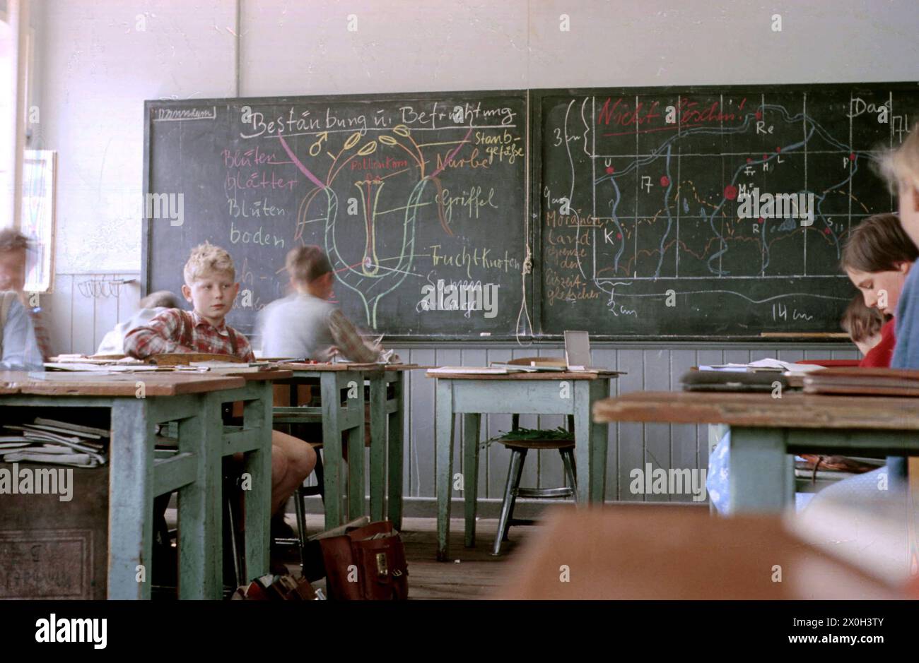Classroom with students and blackboard Stock Photo - Alamy