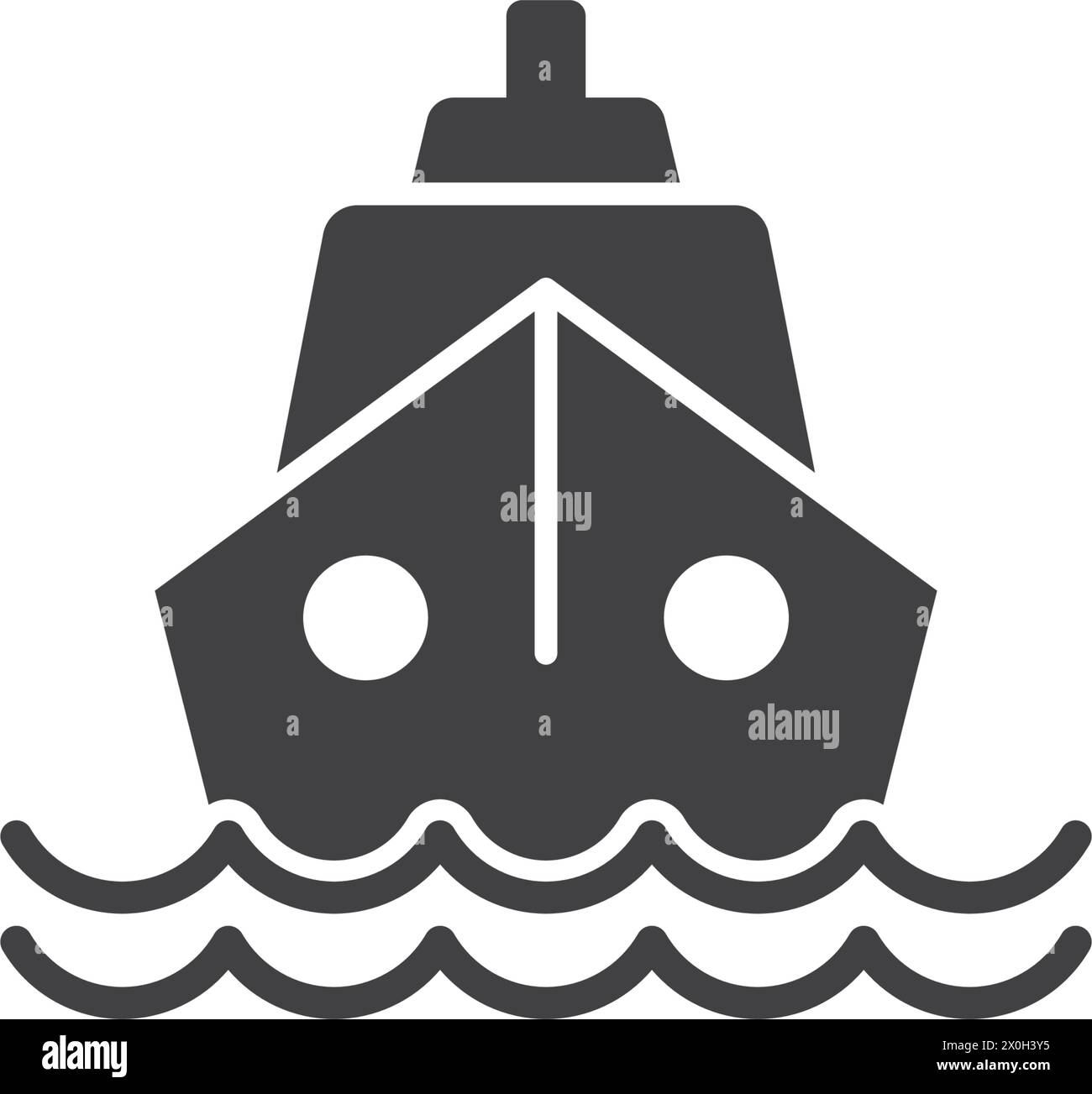 Vessel icon in flat style. Ship vector illustration on isolated ...