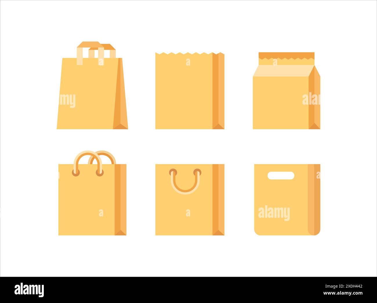 Shopping bags icons in flat style. Package vector illustration on ...
