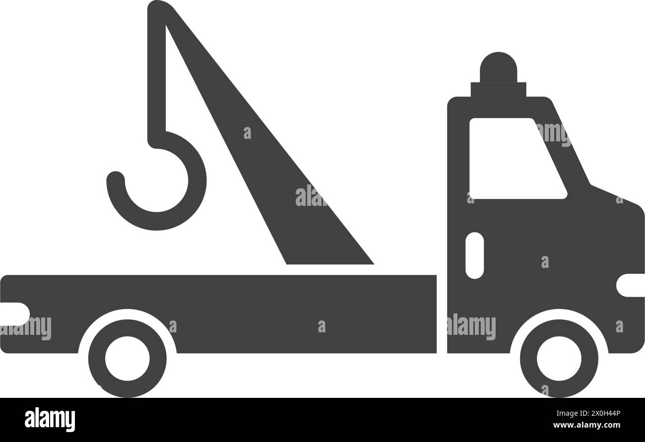 Tow track icon in flat style. Service car vector illustration on ...