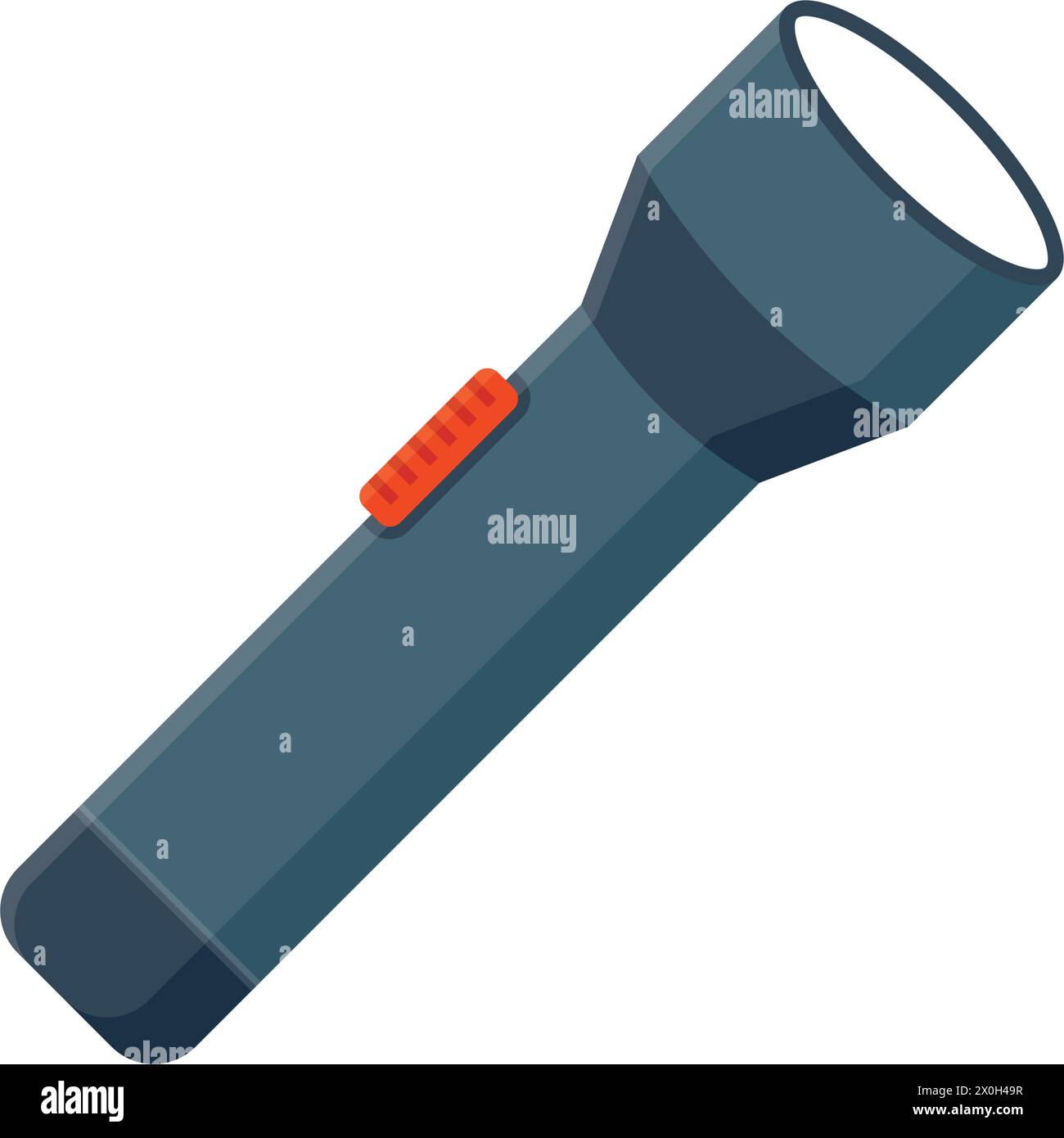 Flashlight icon in flat style. Electric lamp vector illustration on ...