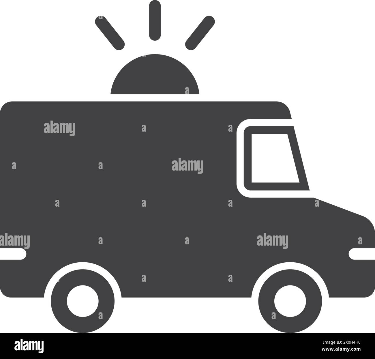 Emergency car icon in flat style. Ambulance vector illustration on ...