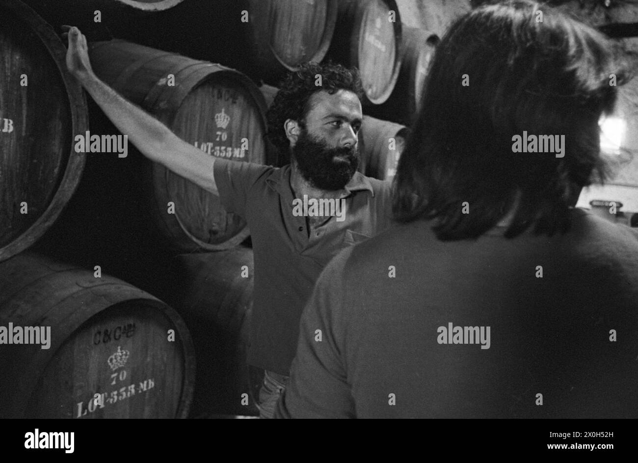 The maturing process of port wine is discussed in the barrel cellar ...