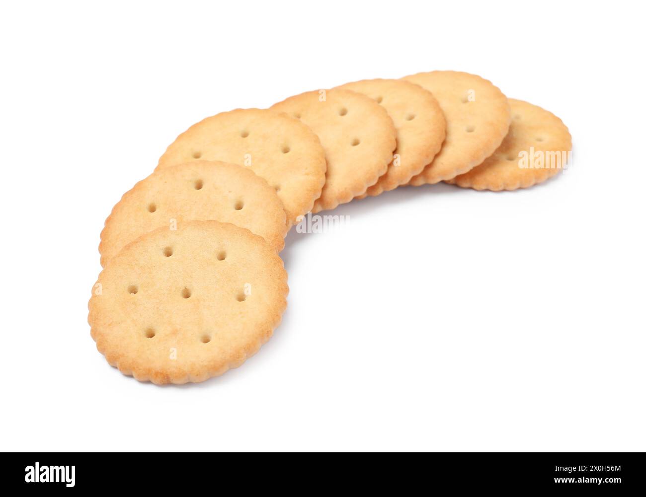 Salty crispy round crackers Cut Out Stock Images & Pictures - Alamy