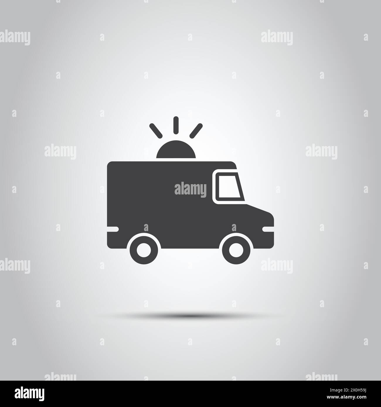 Emergency car icon in flat style. Ambulance vector illustration on ...