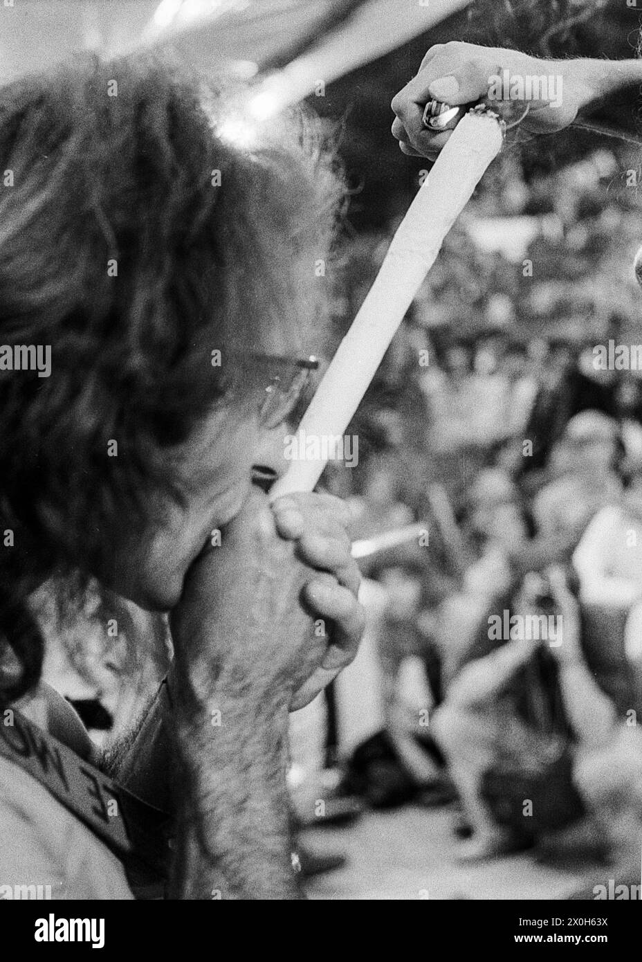 Drug abuse with marijuana at a festival at the Thingstätte in ...