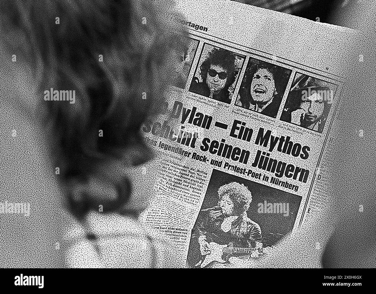 "Announcement of Bob Dylan's concert on the Zeppelin Field in Nuremberg ...