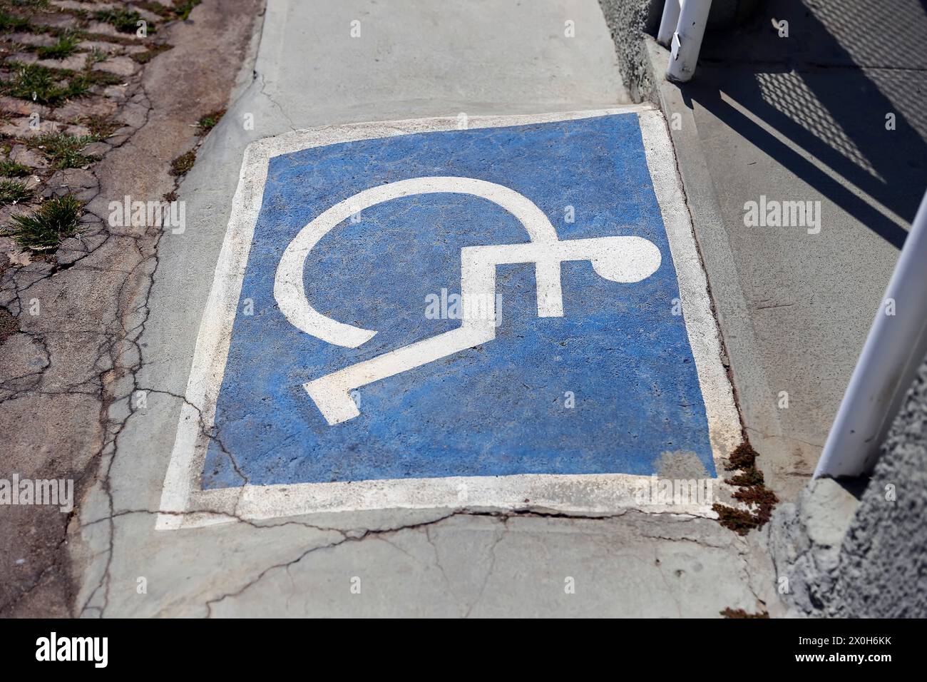 accessibility ramp for wheelchair users with accessibility symbol ...