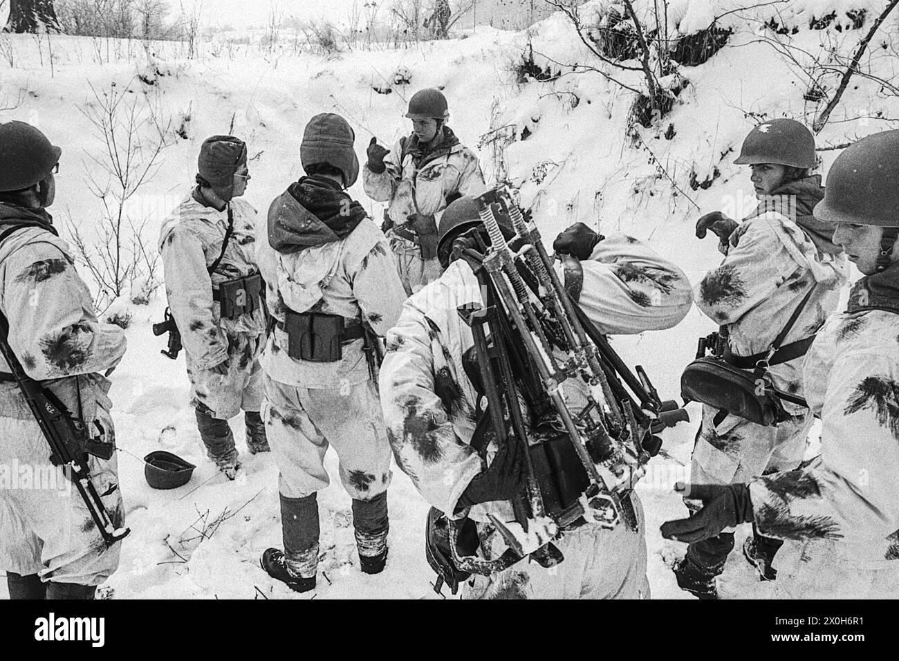 Troop exercise: fully rigged and ready to go. In the foreground, the ...