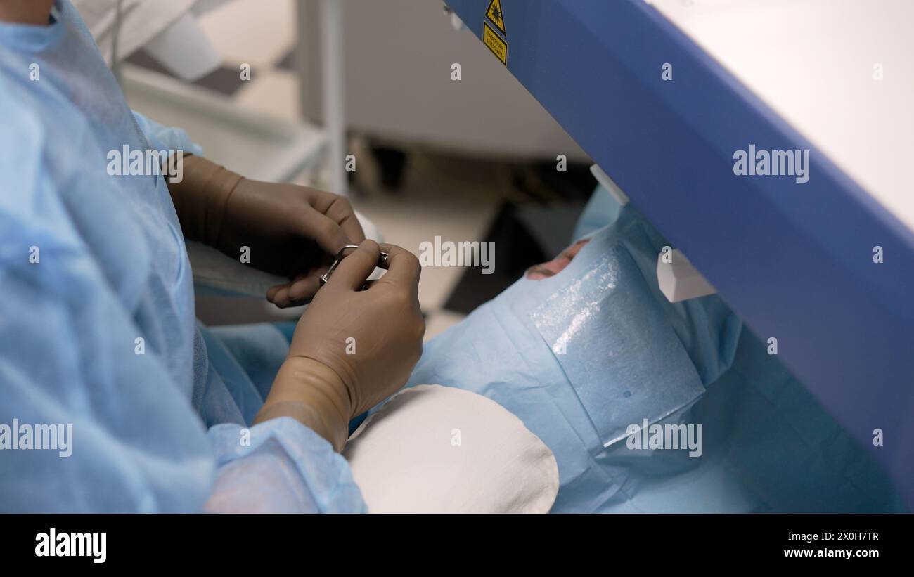 Ophthalmology room for eye surgeries. ophthalmic surgery. Surgeon's ...