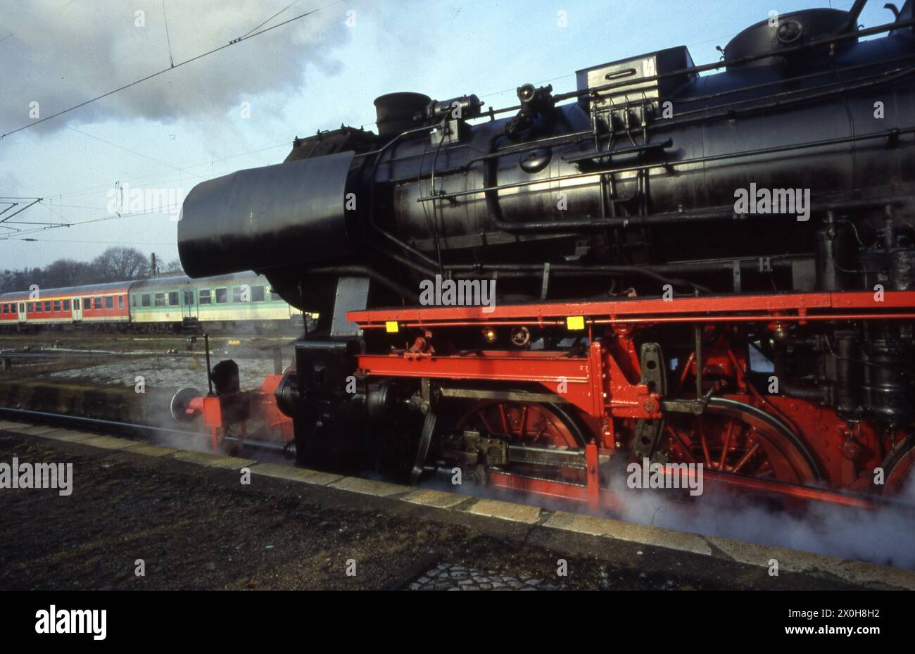 A steam locomotive as a train engine takes us to Wernigerode in winter ...