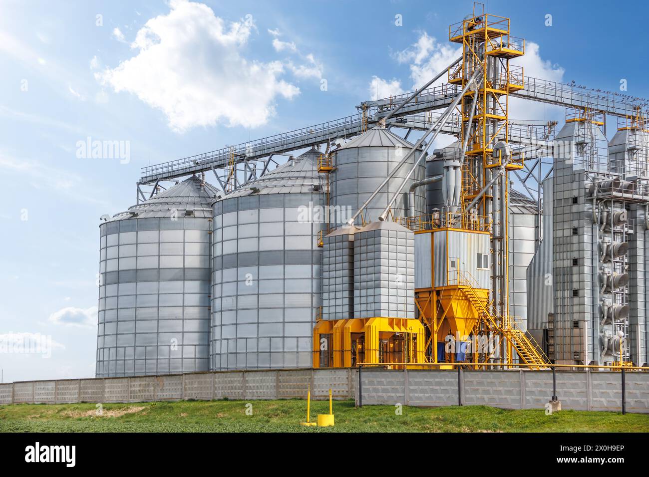 silos on agro-industrial complex with seed cleaning and drying line for ...