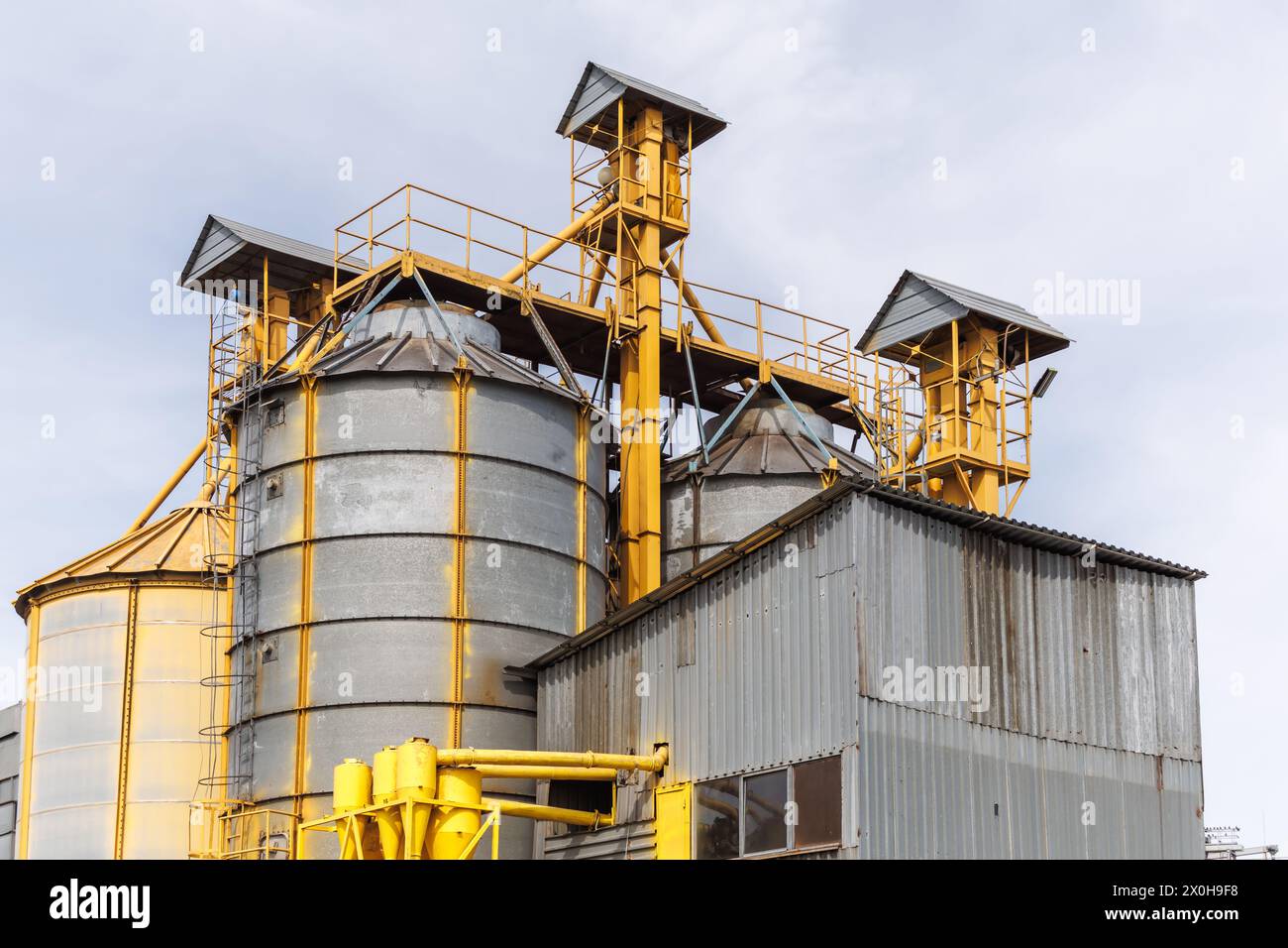 silos on agro-industrial complex with seed cleaning and drying line for ...