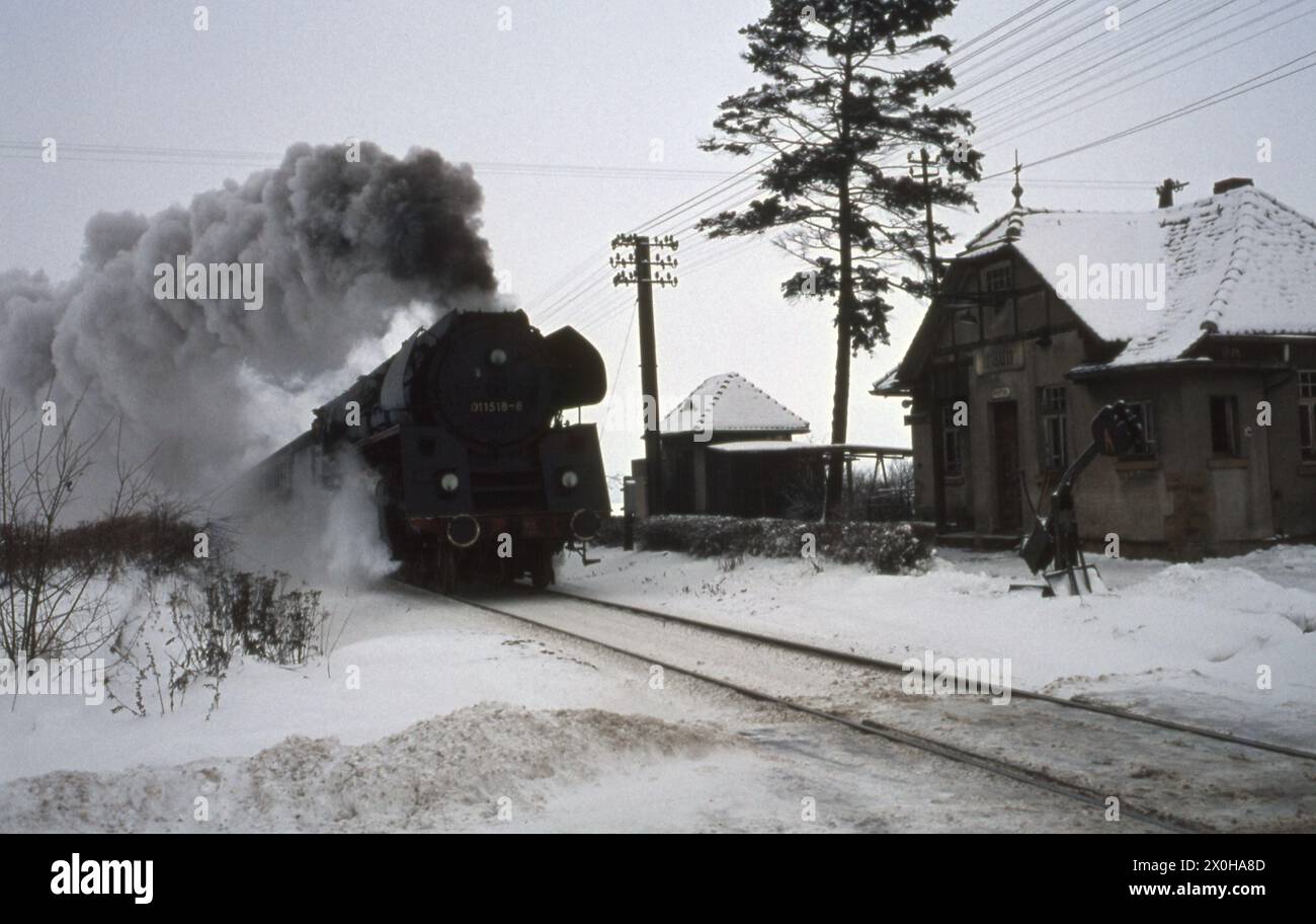 A train driven by a class (BR) 01 1518-8 express steam locomotive ...