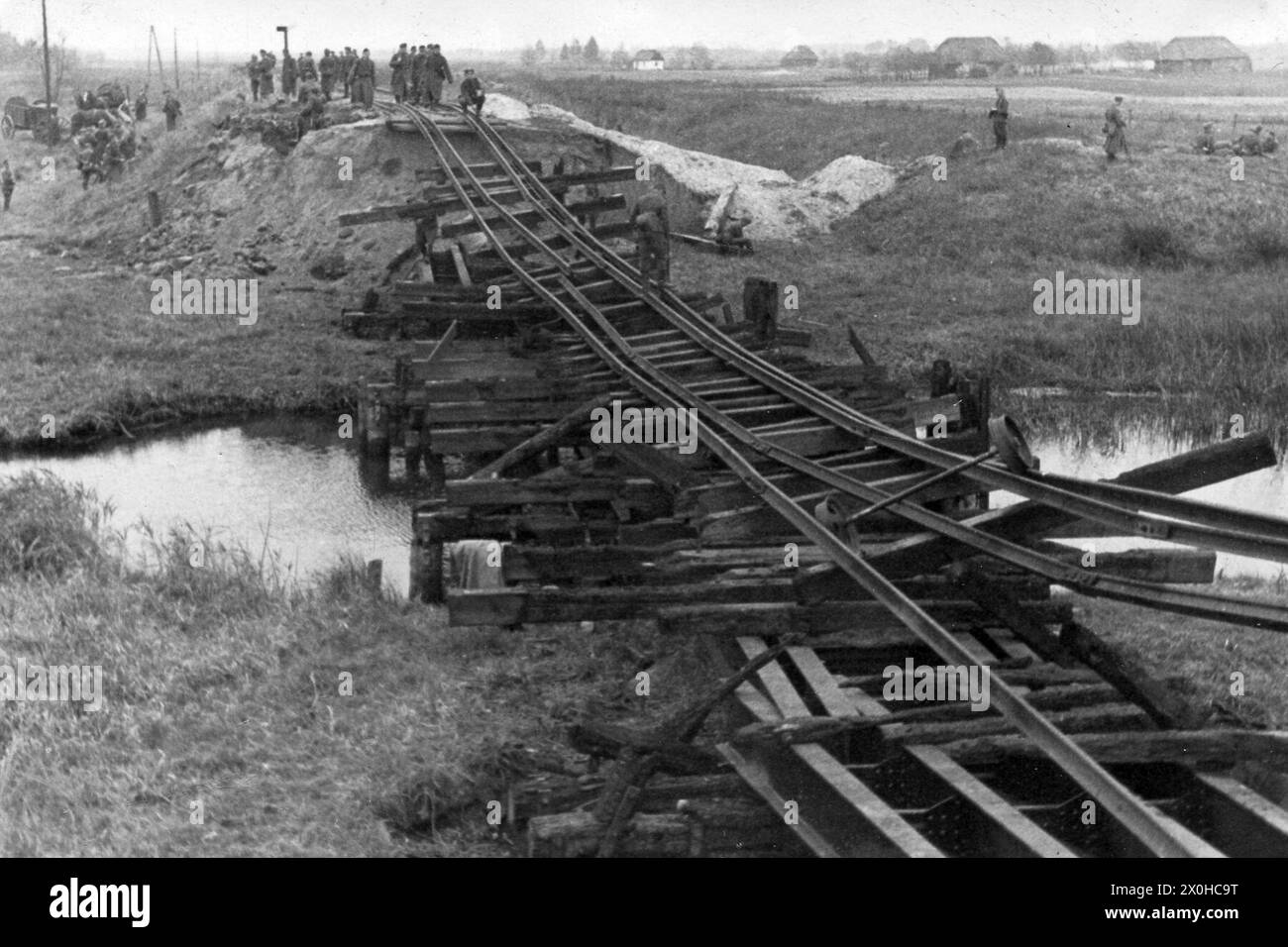 Blown up railway bridge over a river, 1943 [automated translation ...