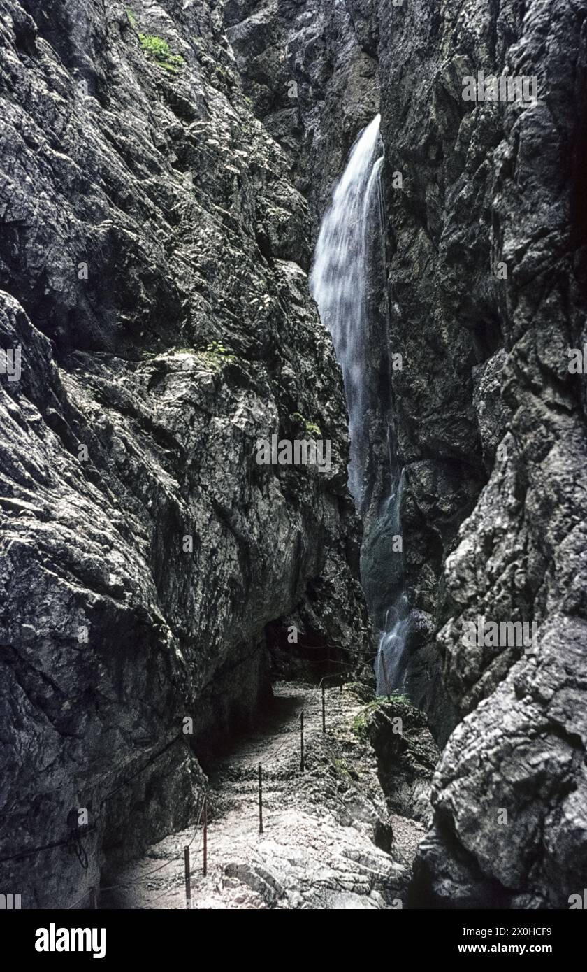 Hiking trail and Hammersbach waterfall. [automated translation] Stock ...