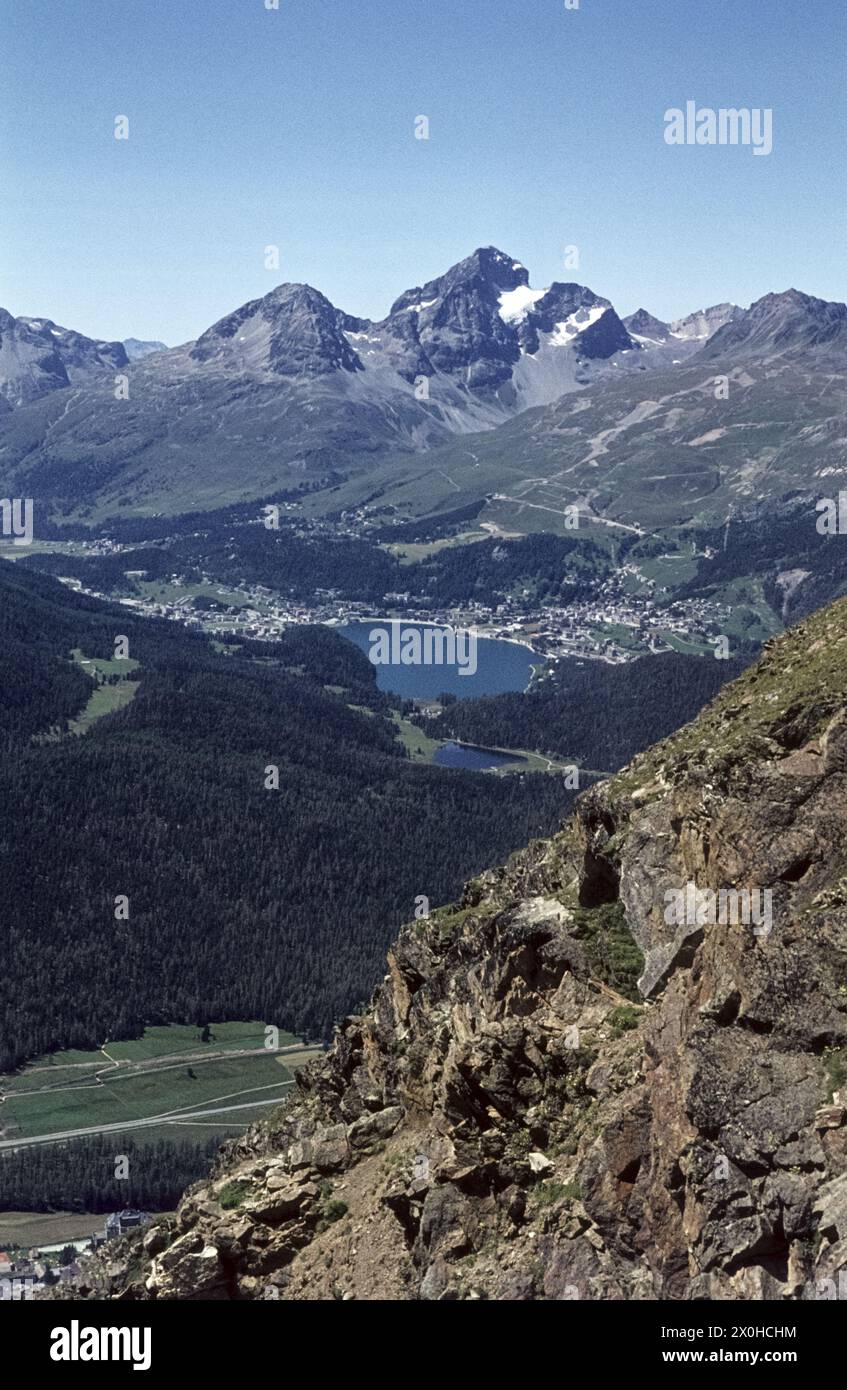 View of St. Moritz and Piz Nair [automated translation] Stock Photo - Alamy