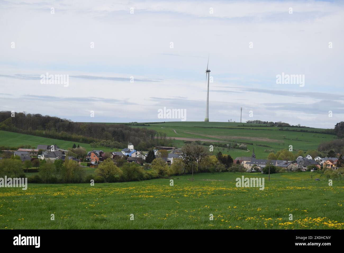 spring green landscape in Luxembourg with a village Stock Photo - Alamy