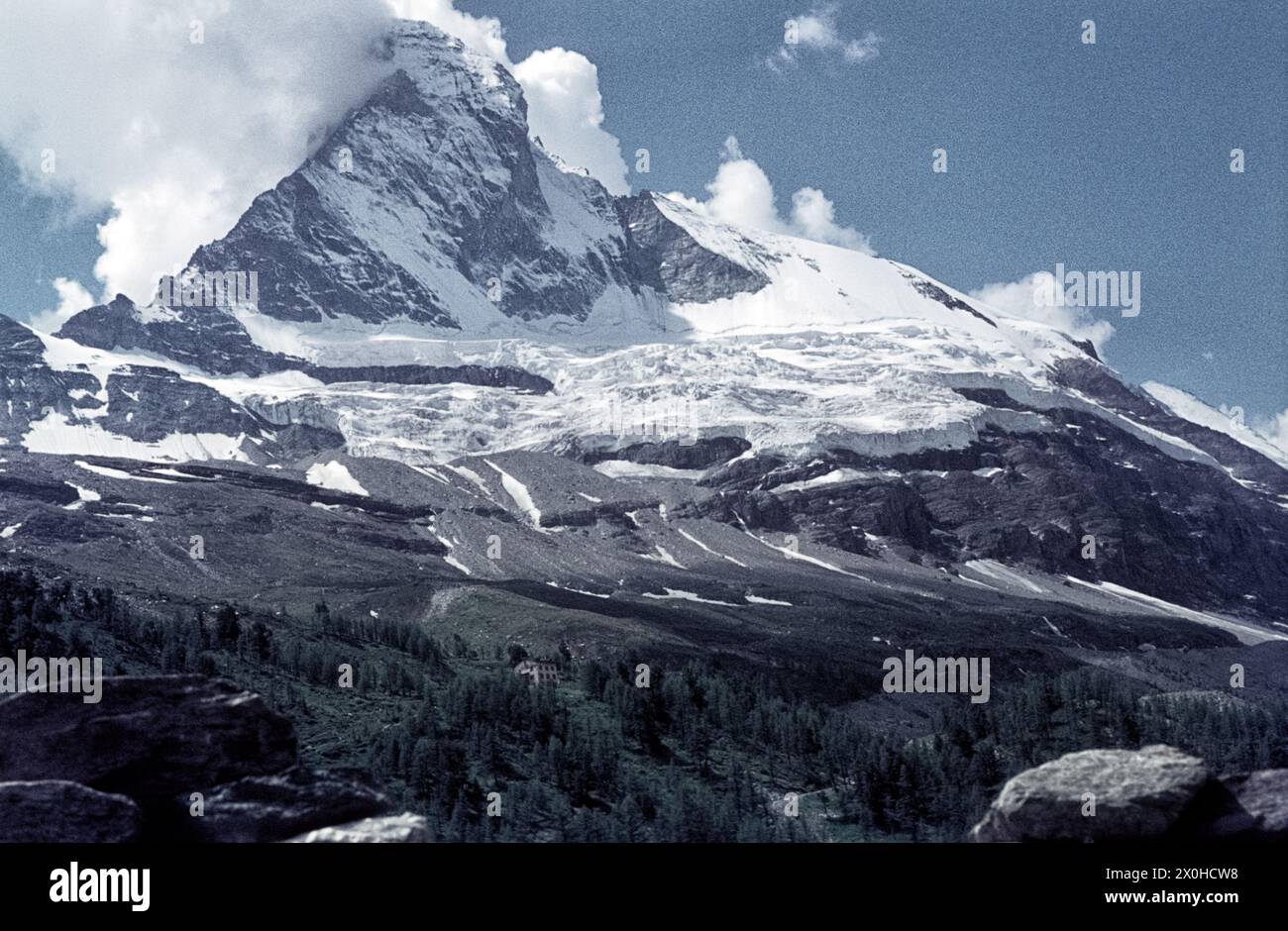 The north face of the Matterhorn seen from the Zmuttet valley ...