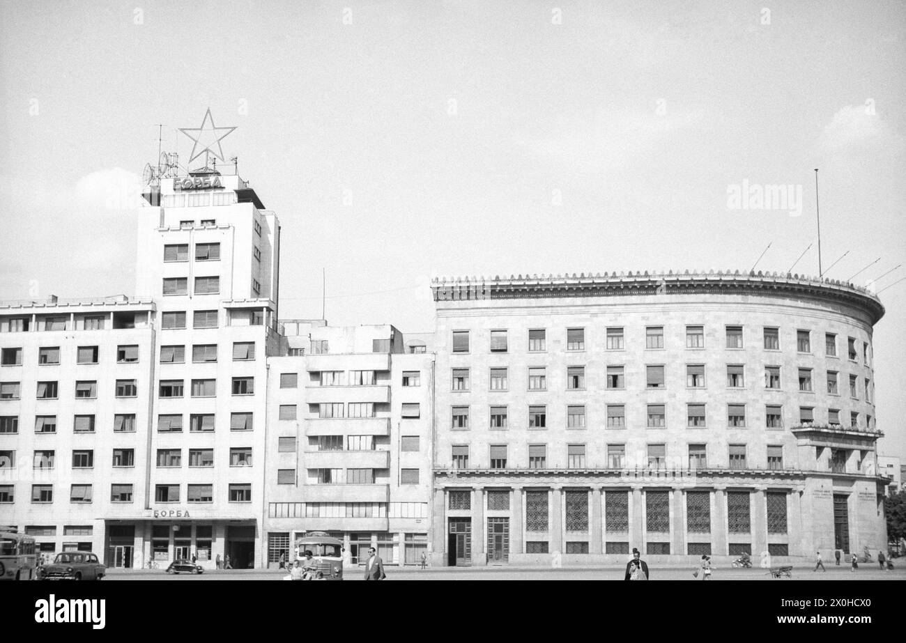 Building of the Borba daily newspaper in Belgrade, 1958. [automated ...