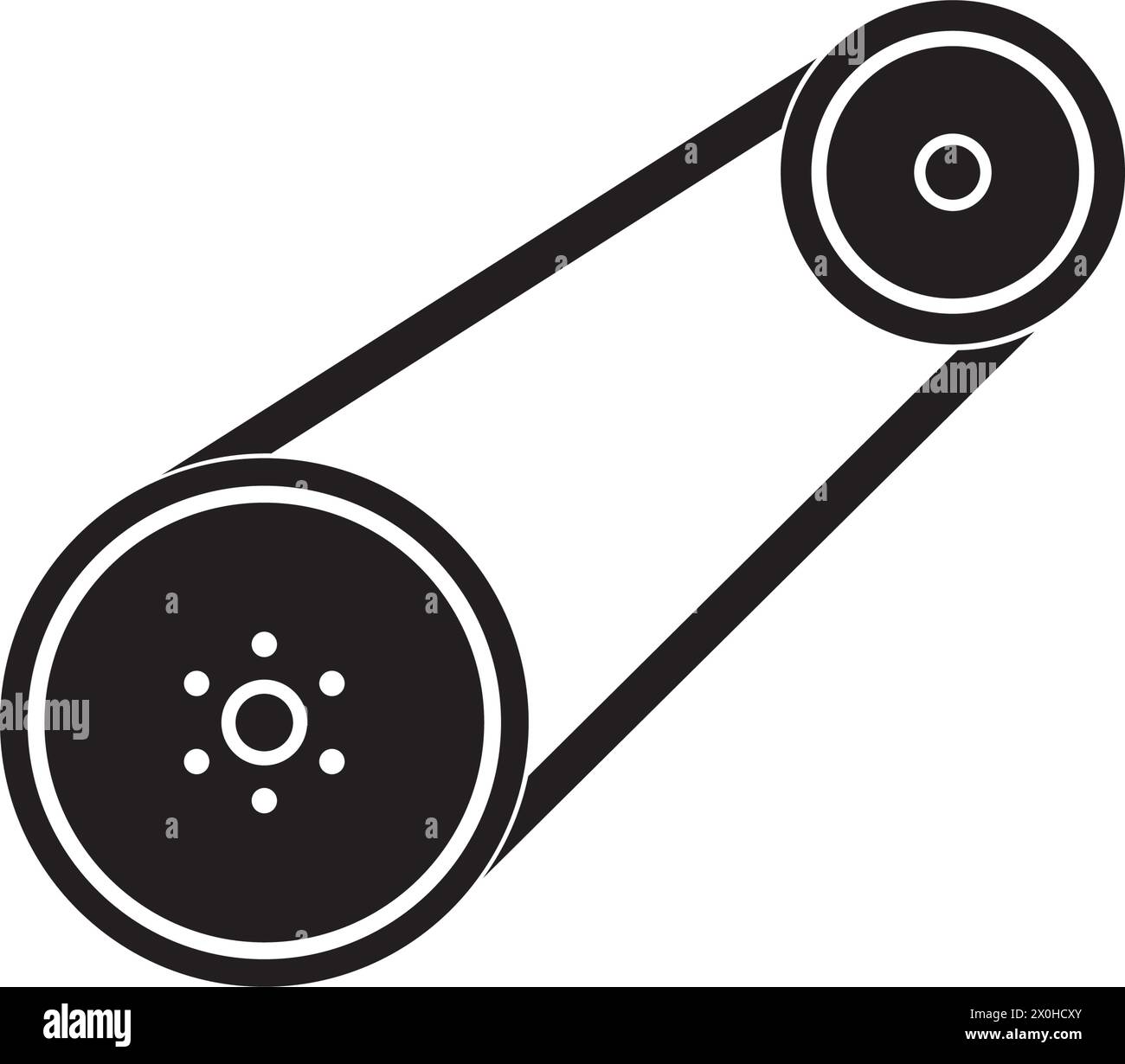 engine belt, gear, isolated icon on white background, auto service ...