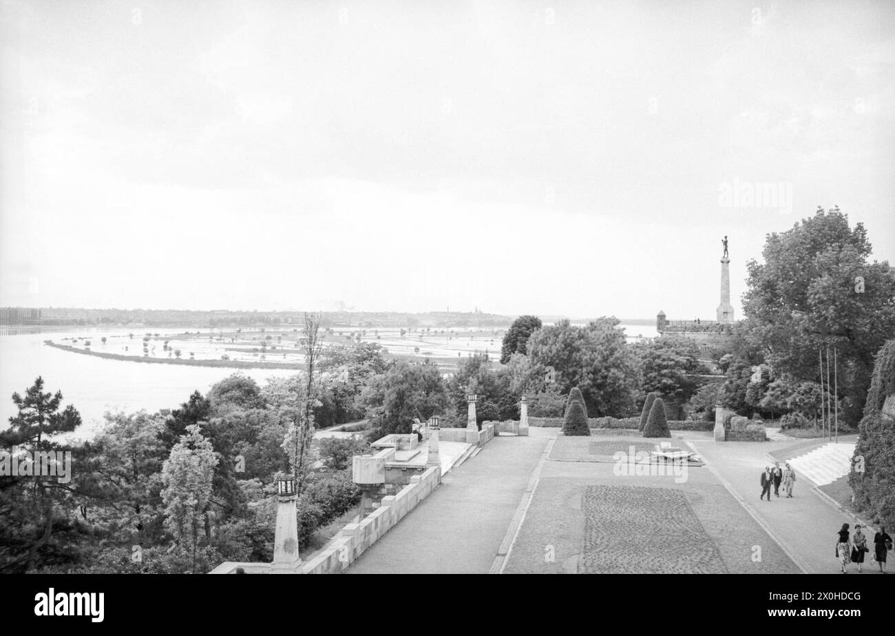 "View of Kalemegdan Park. In the background there is the statue ""The ...