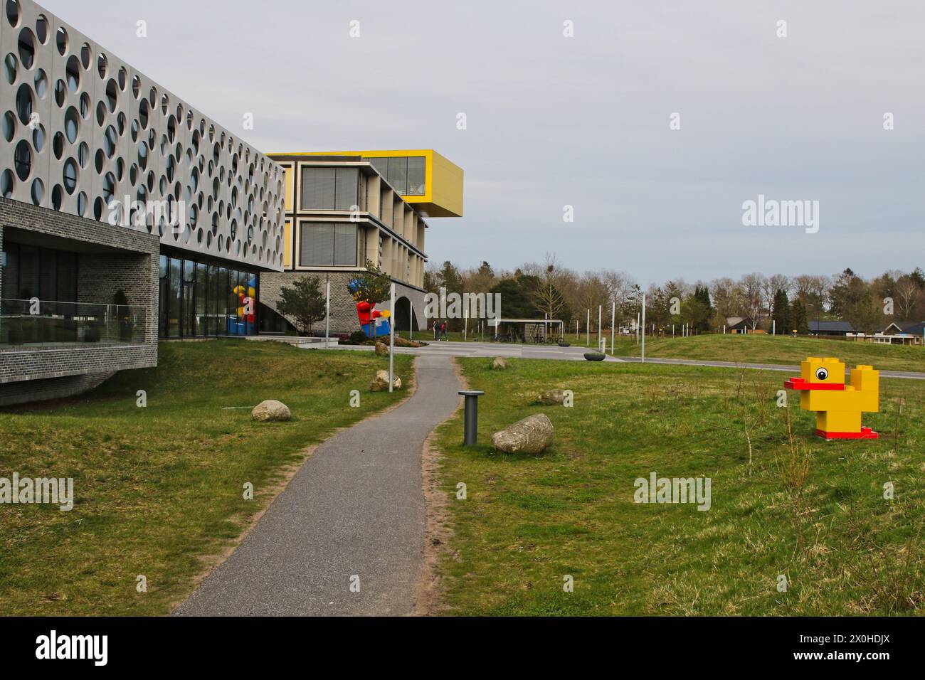 Giant Lego duck outside Lego headquarters Billund Denmark April 2024 ...