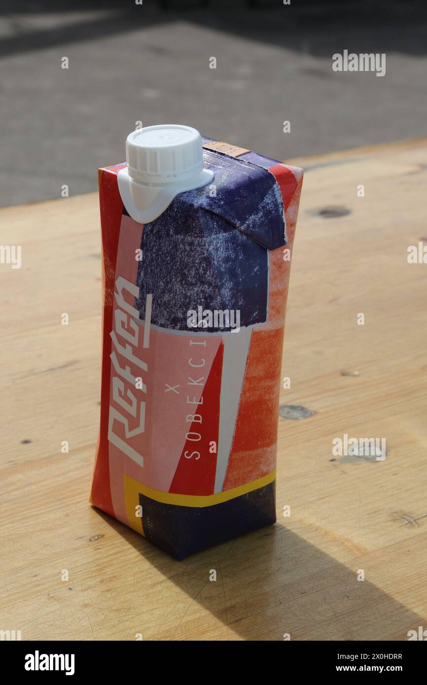 Carton of drinking water Reffen Copenhagen Denmark April 2024 Stock ...