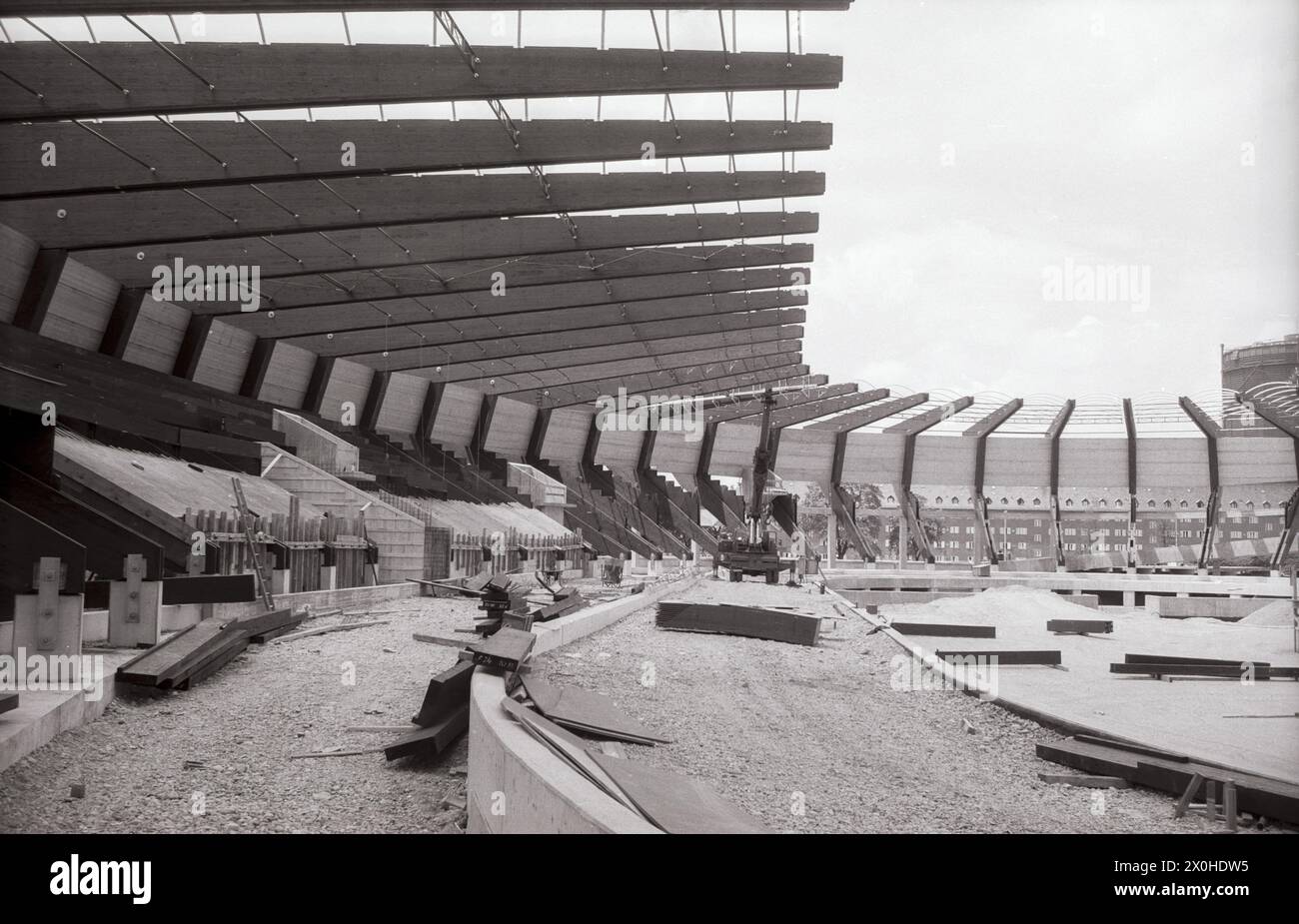 View into the interior of the Radstadion. [automated translation] Stock ...