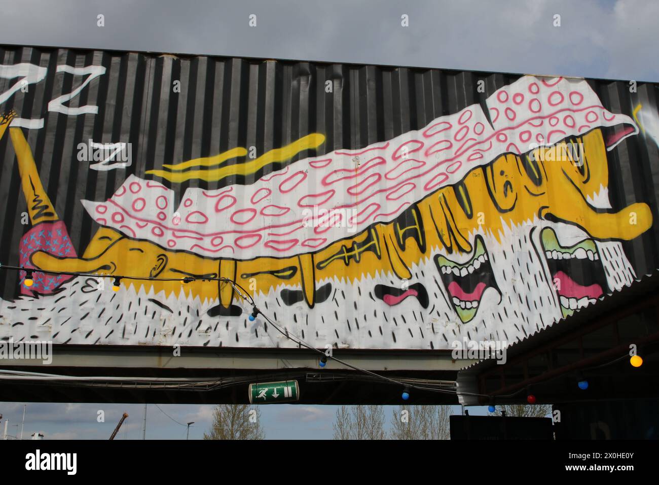 Artwork on shipping containers Reffen Copenhagen Denmark April 2024 ...