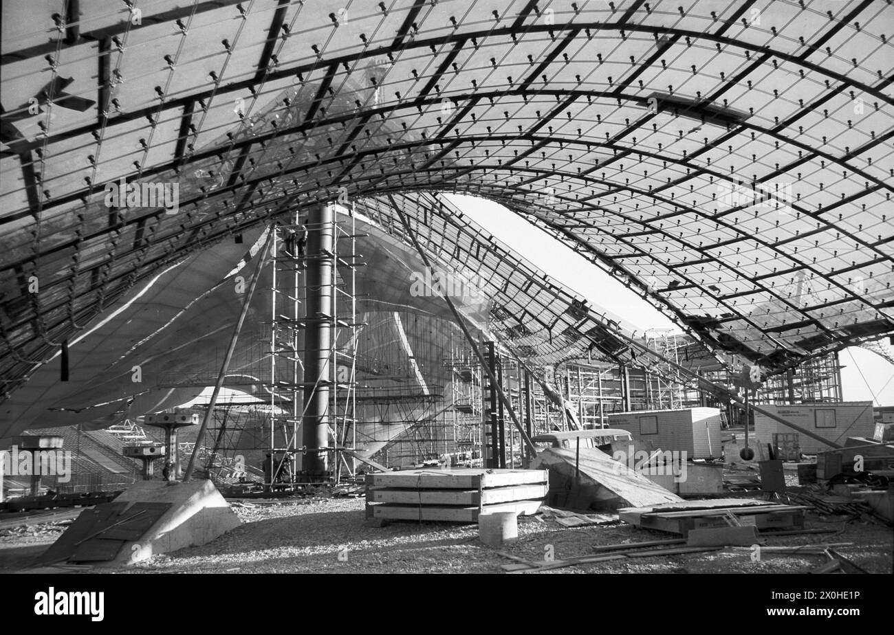 The Munich swimming stadium during the construction period. [automated ...