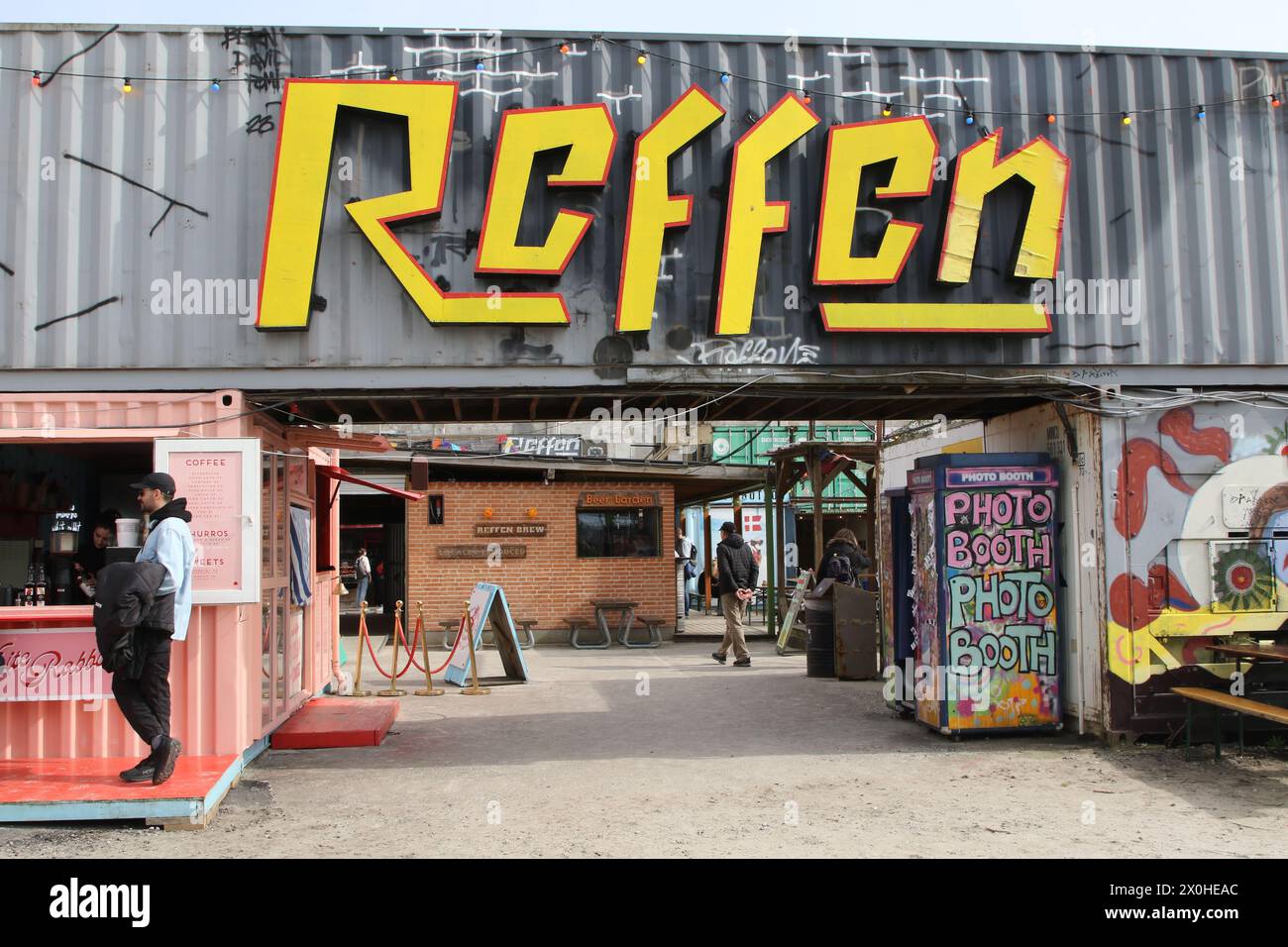 Sign for Reffen on side of old shipping container Reffen Copenhagen ...