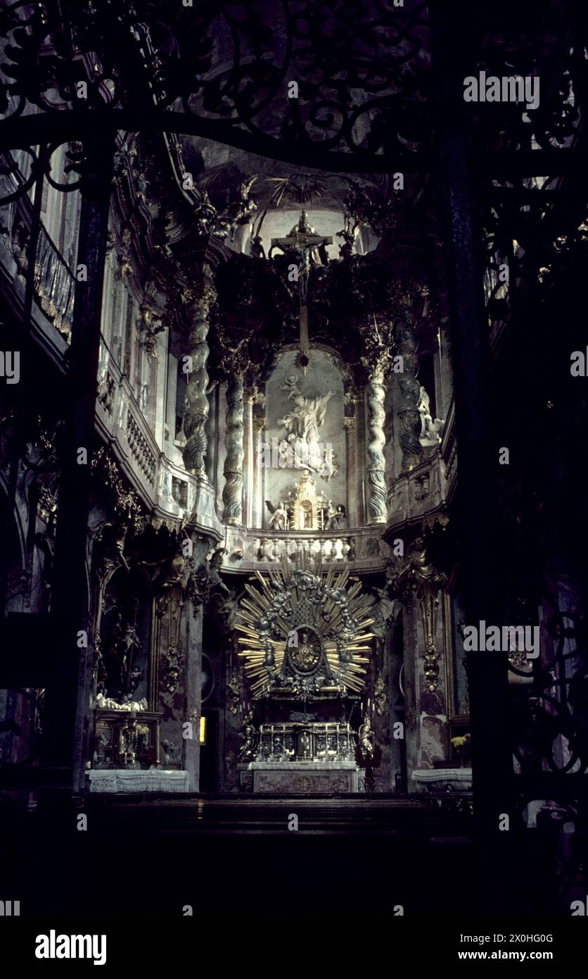 Interior of the Asam Church. In place of the present Asam window you ...