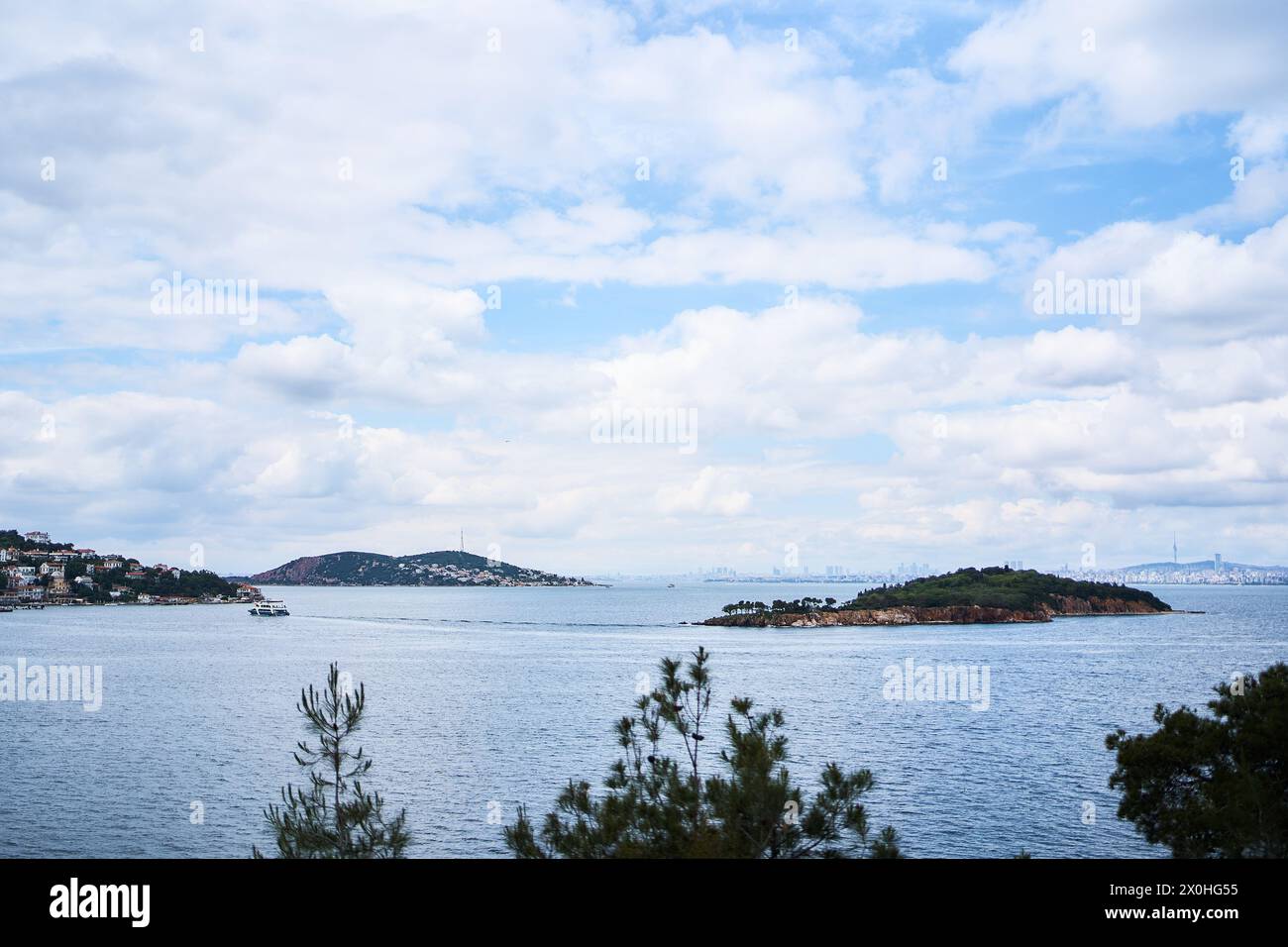 a View of the bay and islands from Prince's Island in Istanbul Stock ...