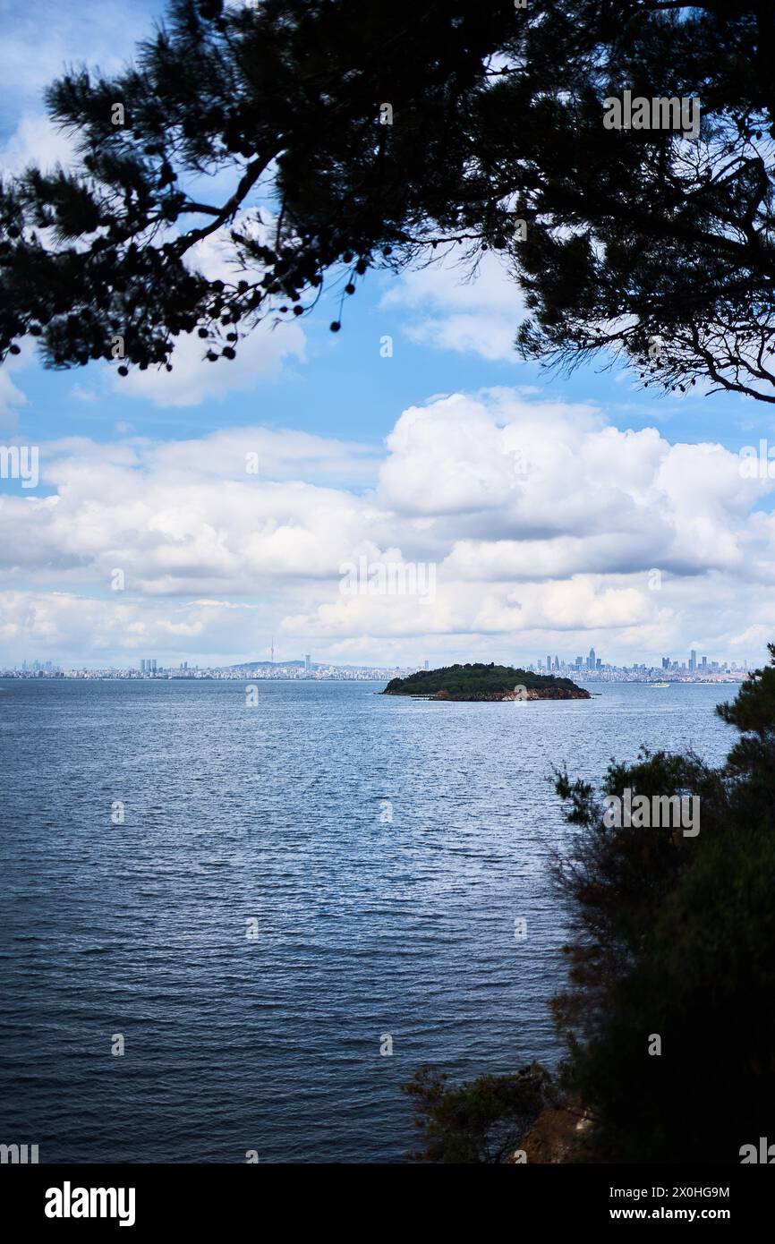 a View of the bay and islands from Prince's Island in Istanbul Stock ...