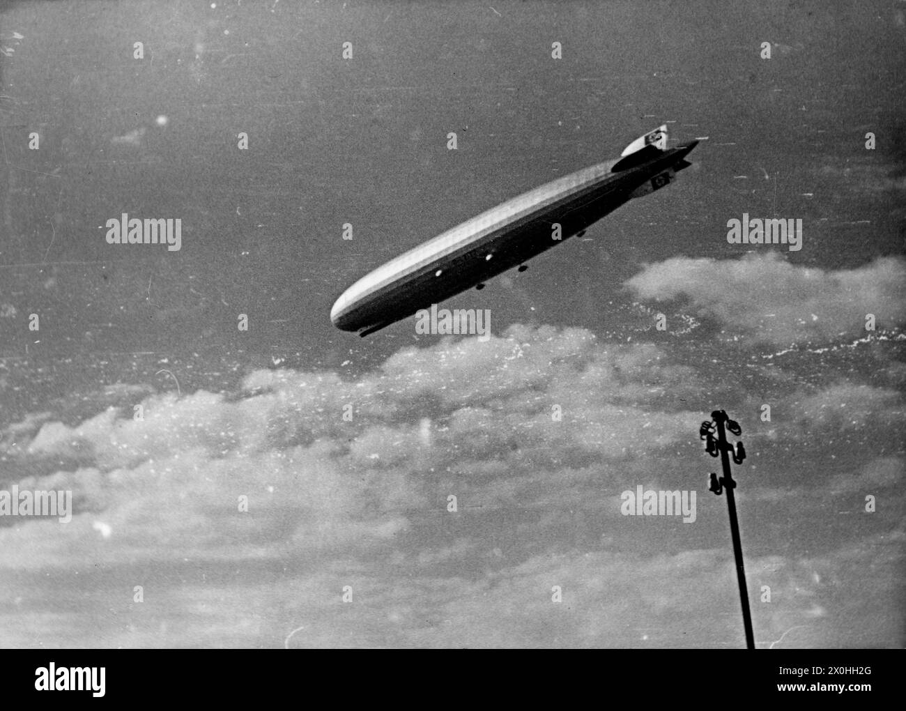 The first flight of the Hindenburg in Germany Stock Photo - Alamy