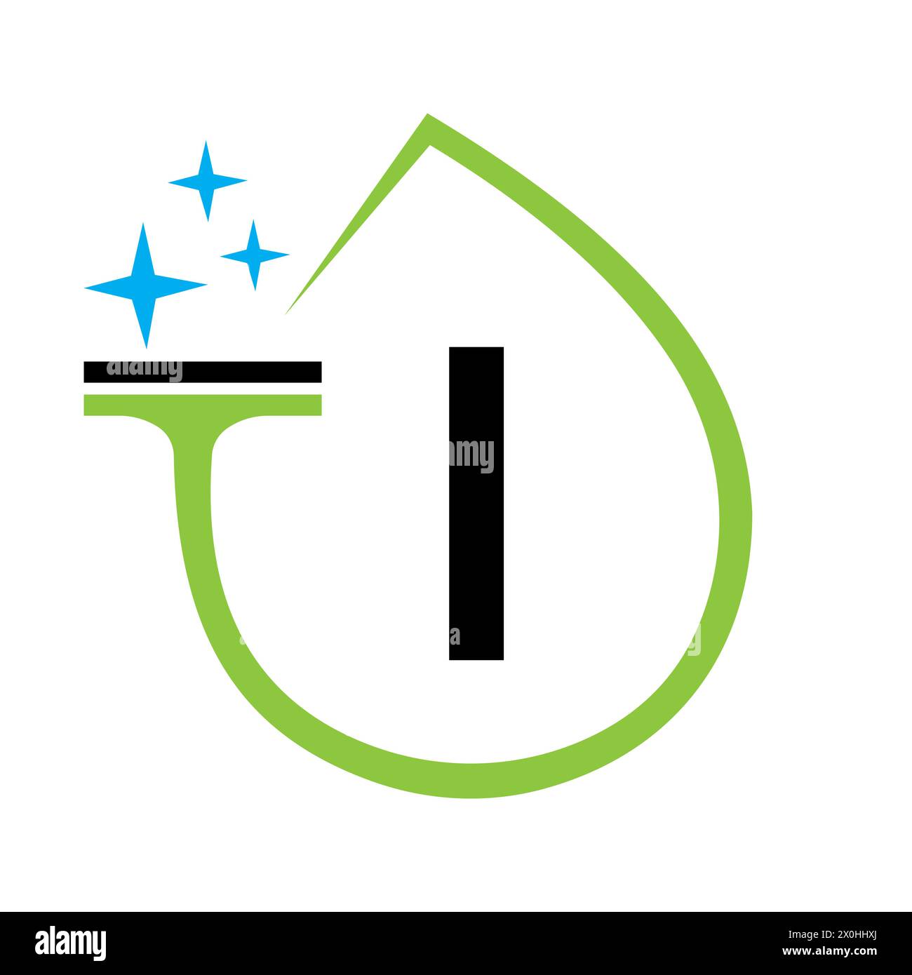 Clean Logo Design On Letter I With Water Symbol. Maid Sign Stock Vector ...