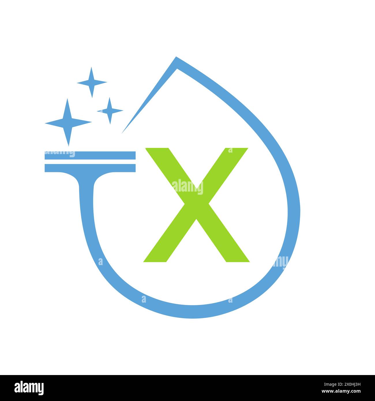 Clean Logo Design On Letter X With Water Symbol. Maid Sign Stock Vector ...