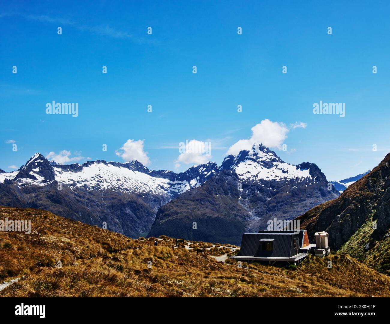 Landscape along Routeburn track in Fjordland National Park, South ...