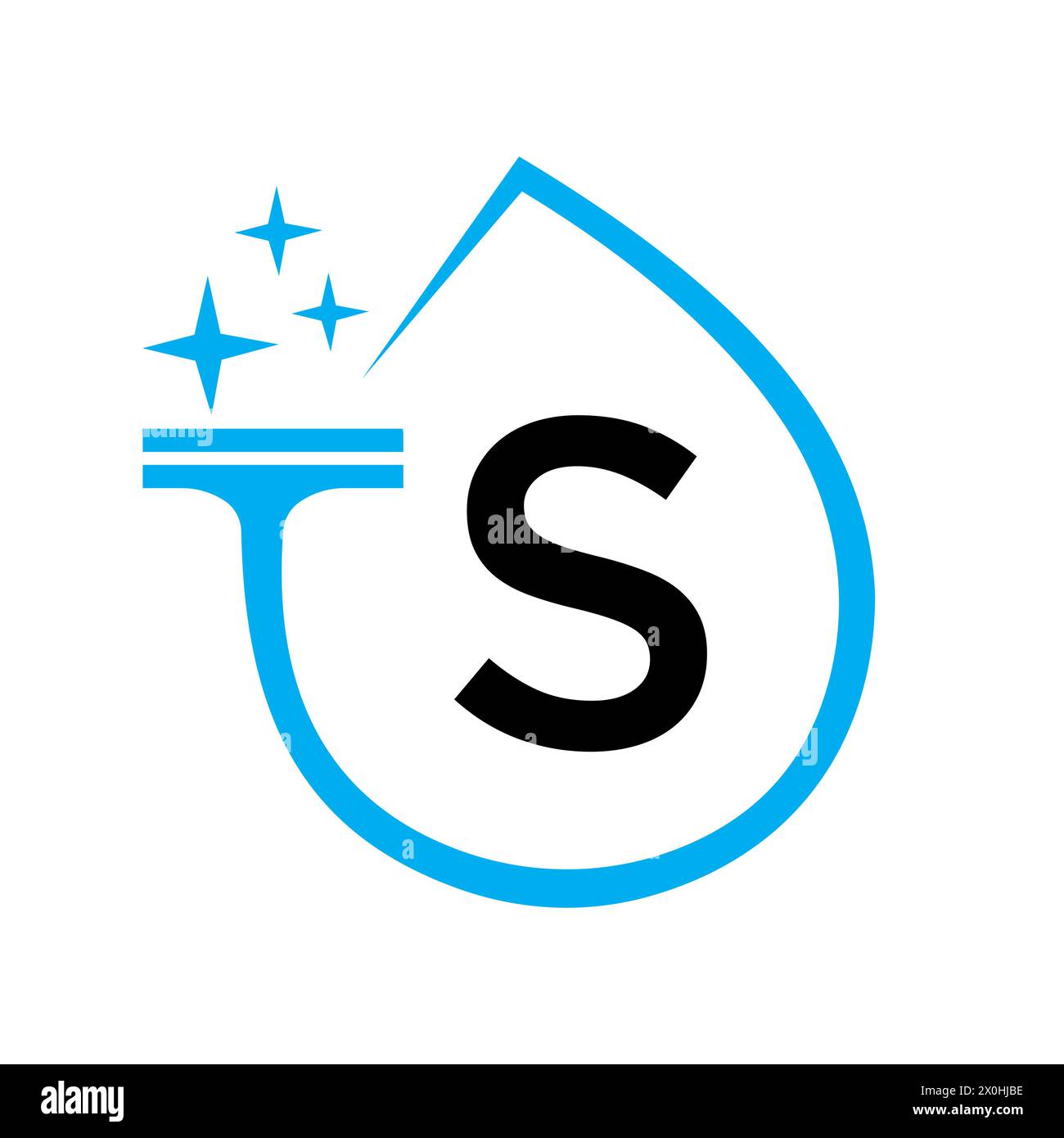 Clean Logo Design On Letter S With Water Symbol. Maid Sign Stock Vector ...