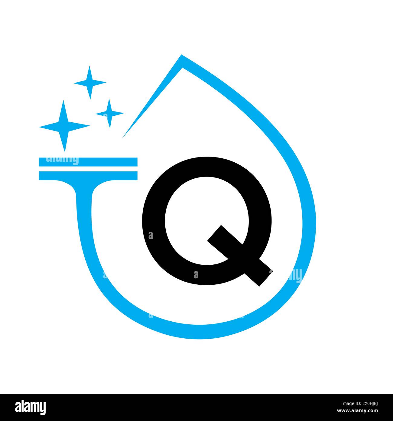 Clean Logo Design On Letter Q With Water Symbol. Maid Sign Stock Vector ...