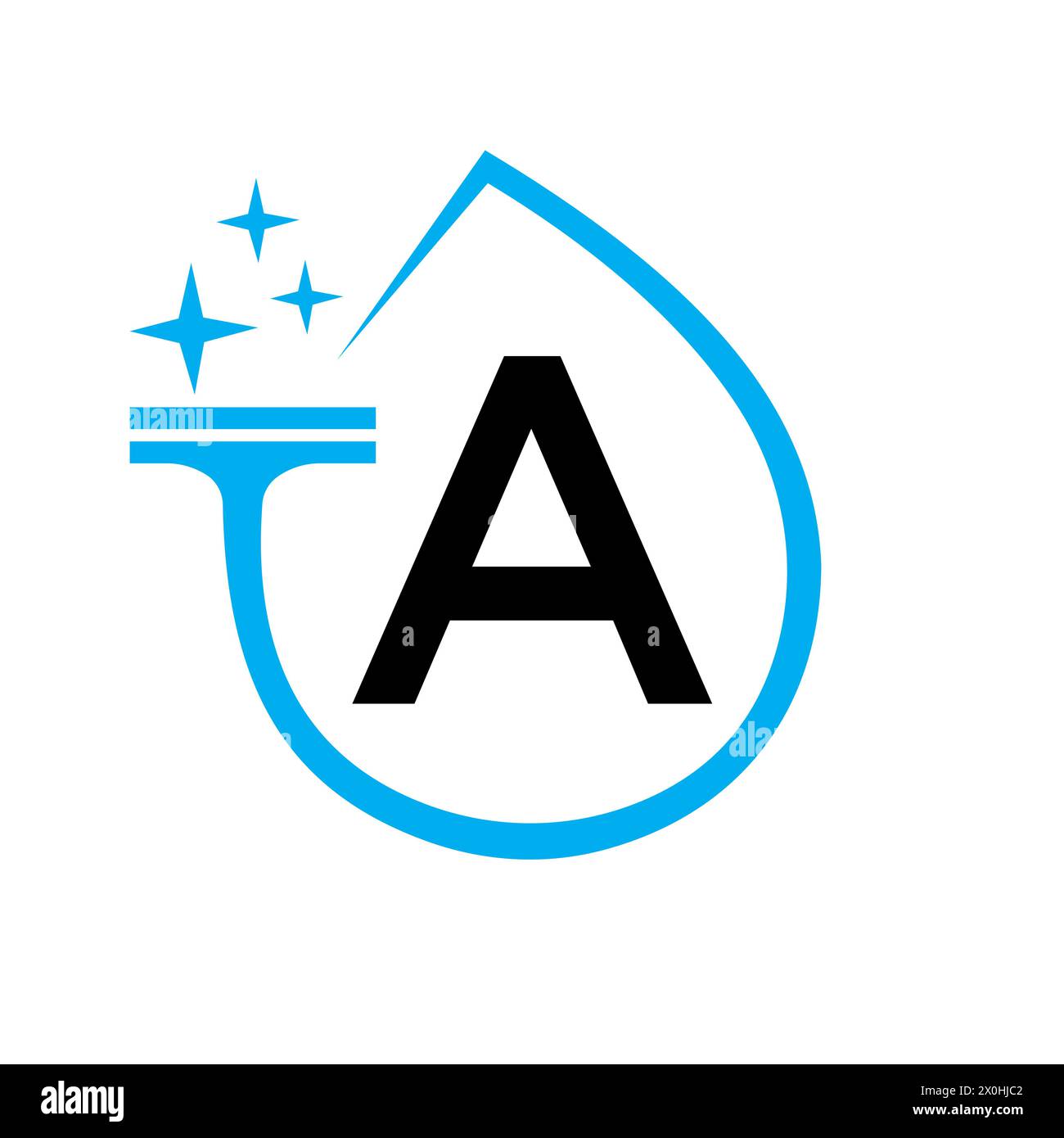 Clean Logo Design On Letter A With Water Symbol. Maid Sign Stock Vector ...