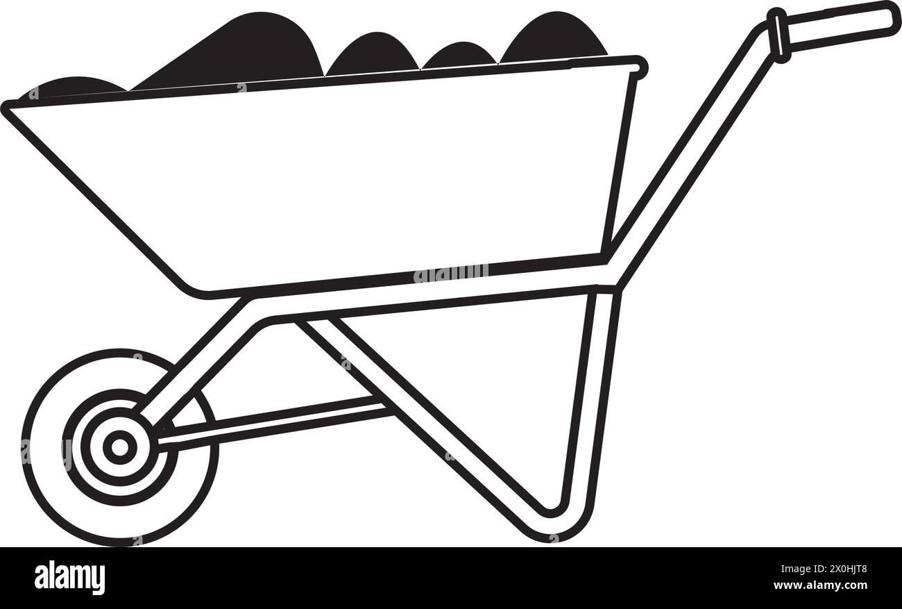 wheelbarrow vector icon,illustration logo design Stock Vector Image ...